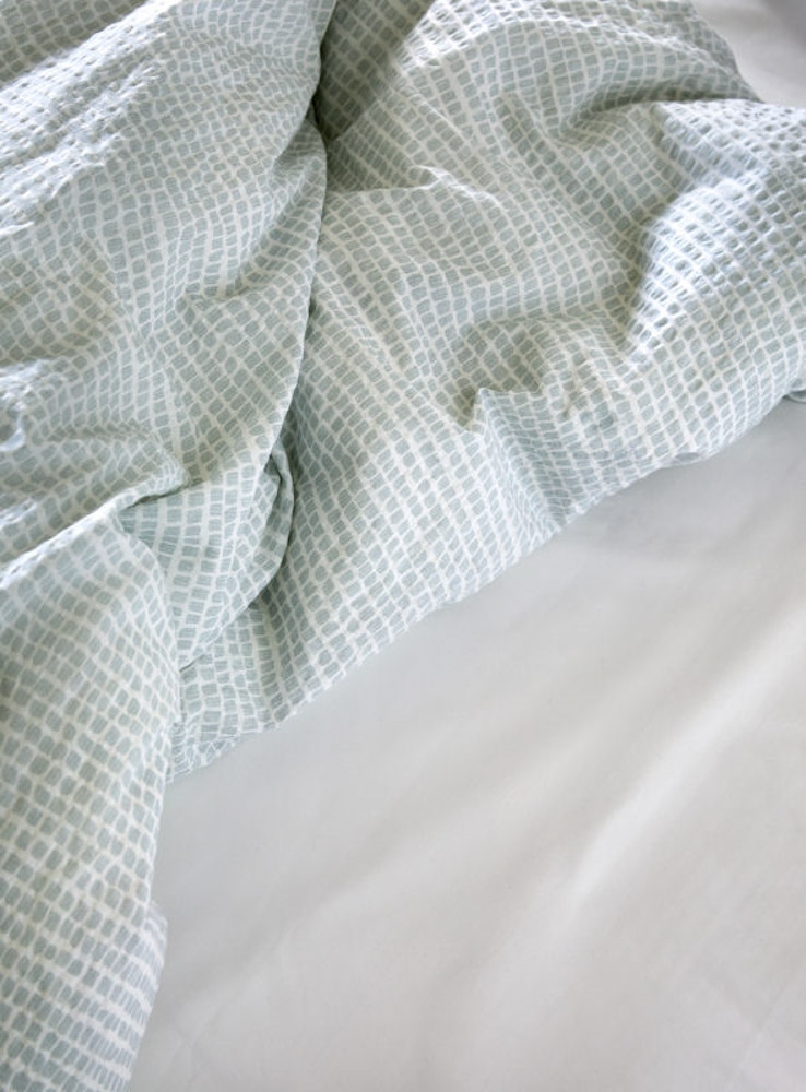 Sengesett • Krepp • Høie - blå • 140x220 • 100% bomull